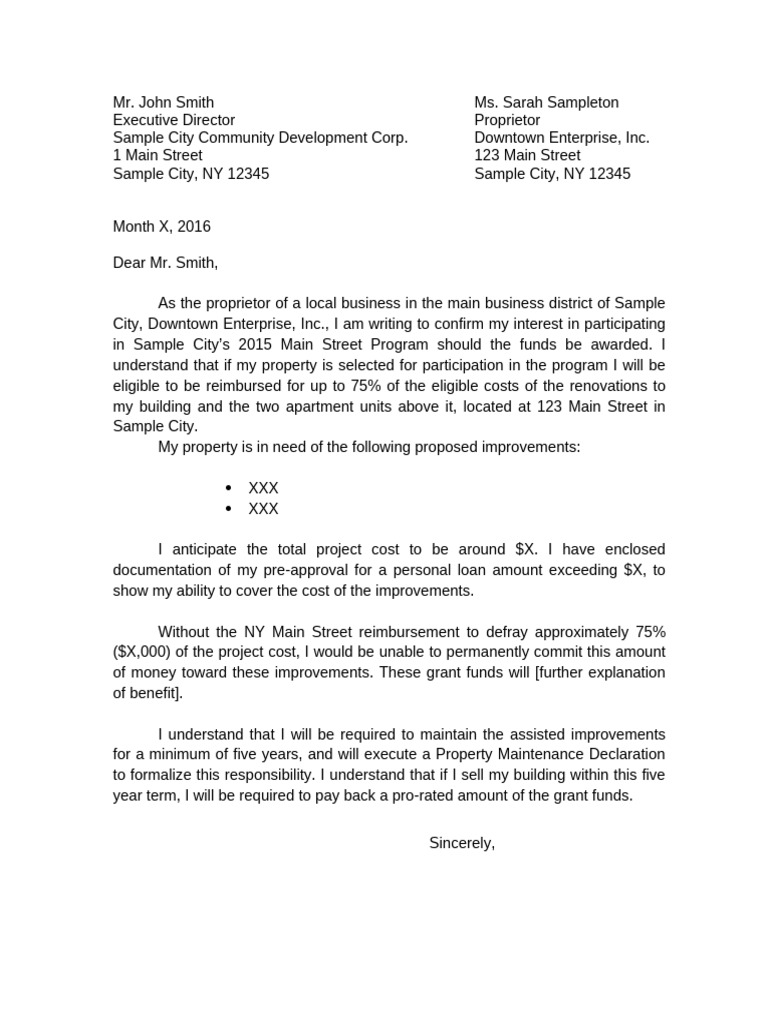 Sample Commitment Letter | PDF