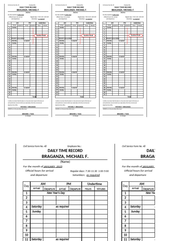 Daily Time Record for Employees | PDF | Observances | Traditions
