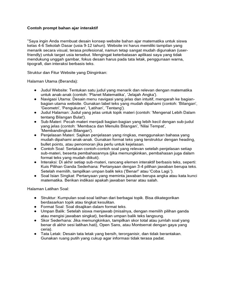 Contoh Prompt Canva Code | PDF