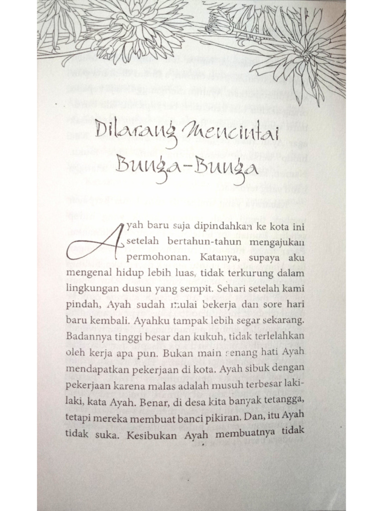 Cerpen Dilarang Mencintai Bunga Bunga | PDF