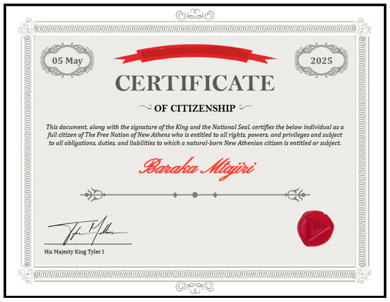 Citizen Certificate With Border | PDF
