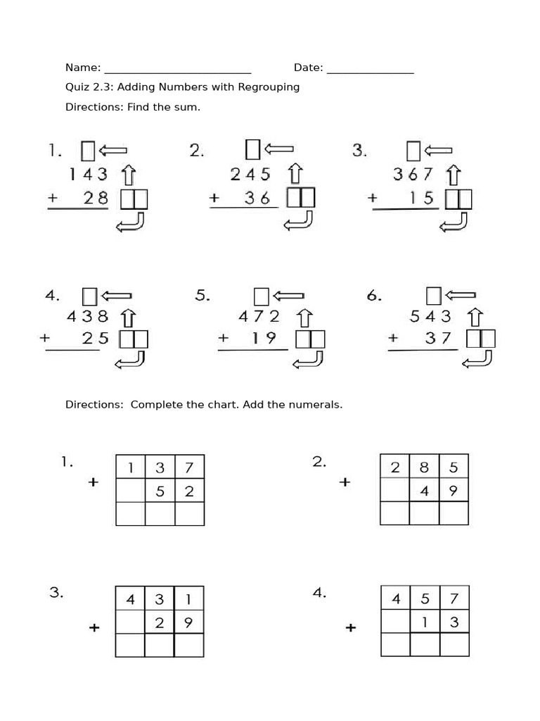 Quiz 2.2 MATHEMATICS 2 Adding Numbers & Seatwork | PDF
