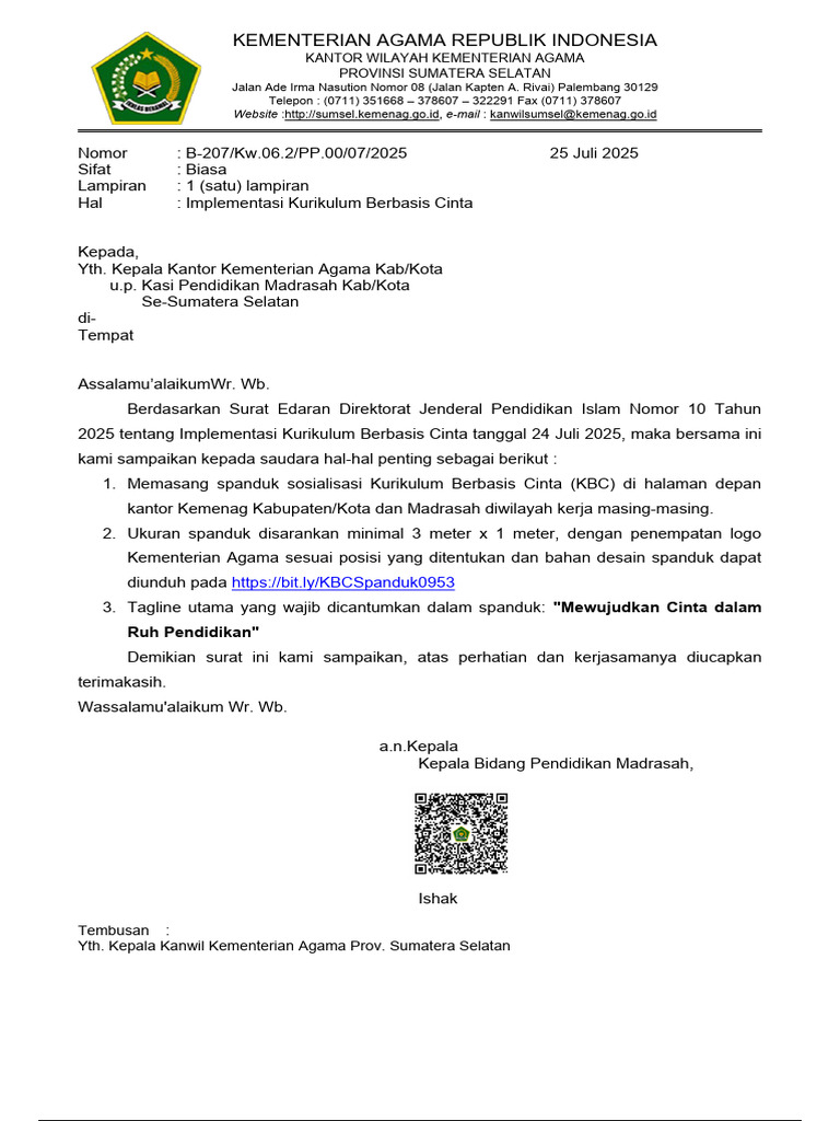 Penyampaian Surat Edaran Tentang Implementasi KBC | PDF