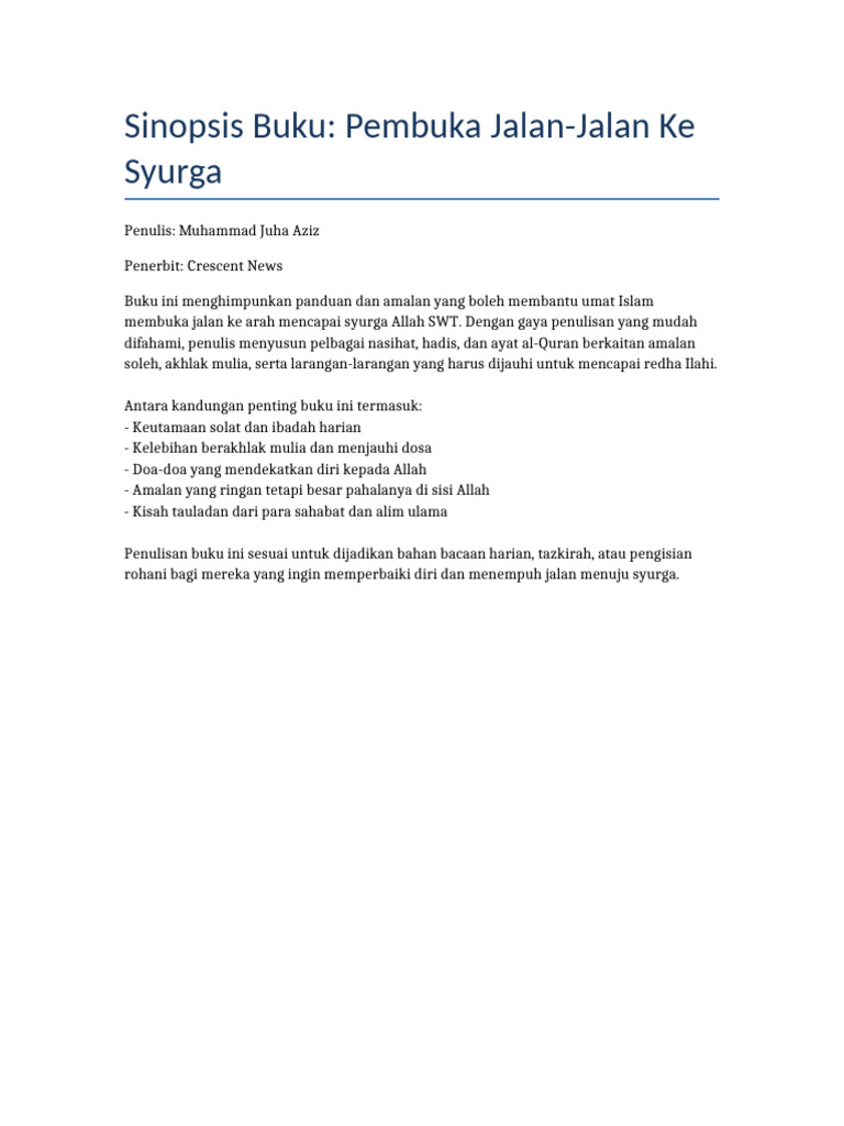 Panduan Menuju Syurga dalam Islam | PDF