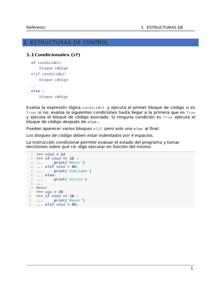 3 Estructuras de Control | PDF | Flujo de control | Programación de computadoras