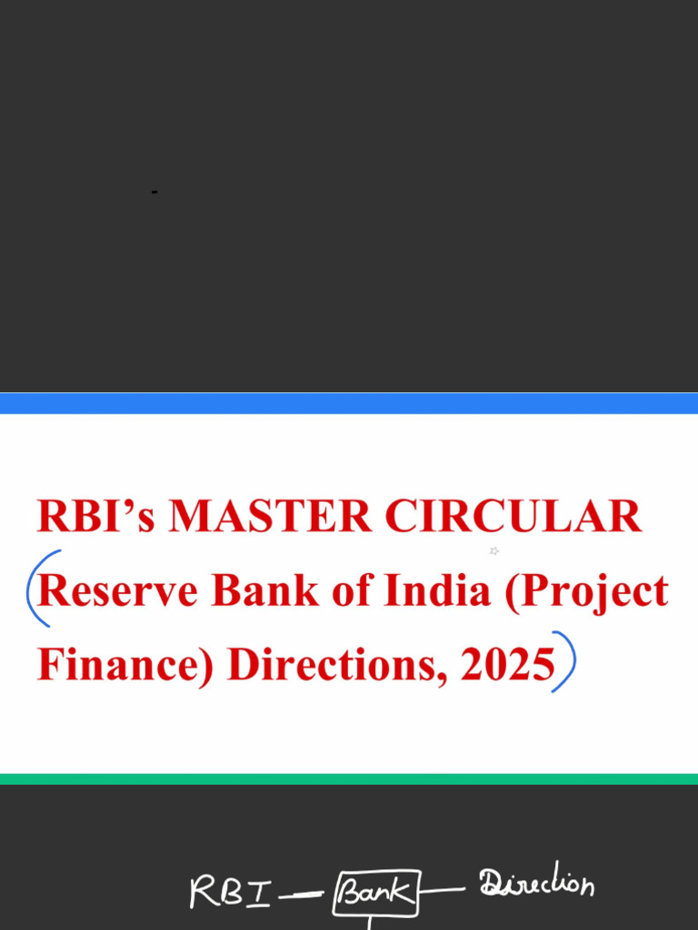 RBI Master Circular - Project Finance | PDF