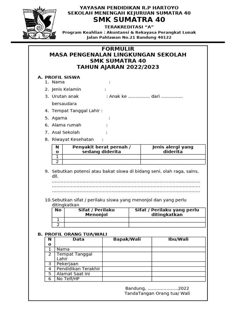 Formulir MPLS 2022 | PDF
