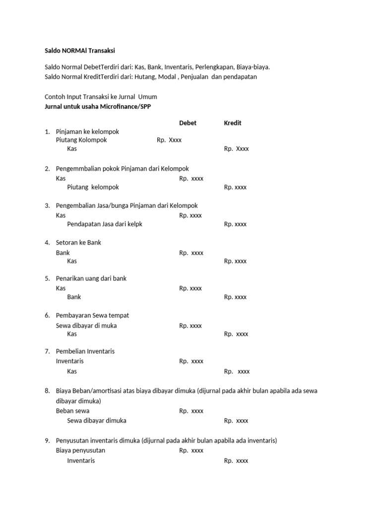 Contoh Input Transaksi Ke Jurnal Umum1 | PDF