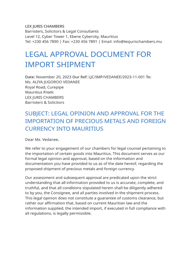 Legal Approval for Importing Precious Metals | PDF | Customs | Taxes