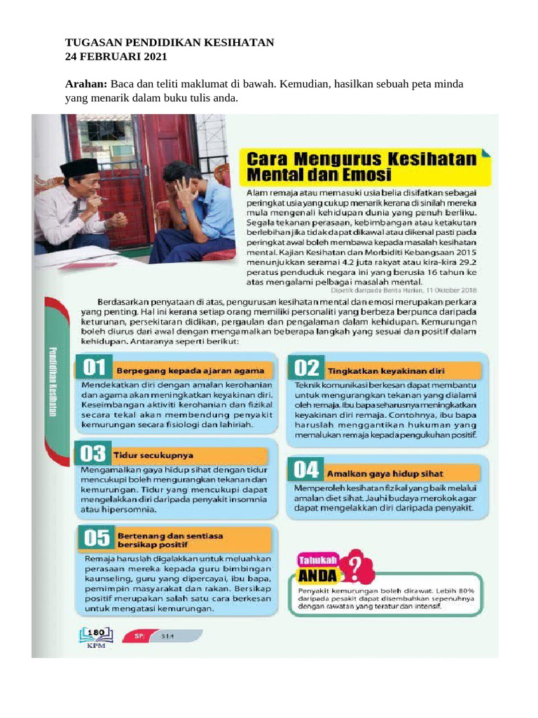 Tugasan Pendidikan Kesihatan 24 Feb 2021 | PDF
