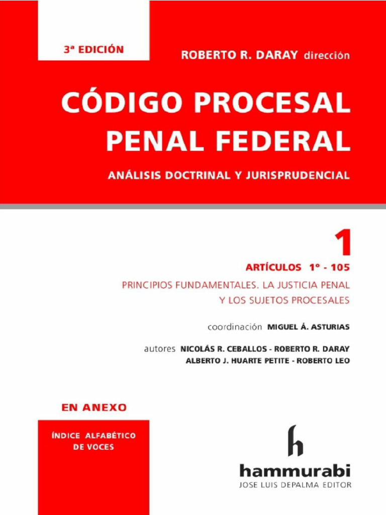 COD. PROCESAL PENAL FED. 1 - Roberto R. Daray | PDF