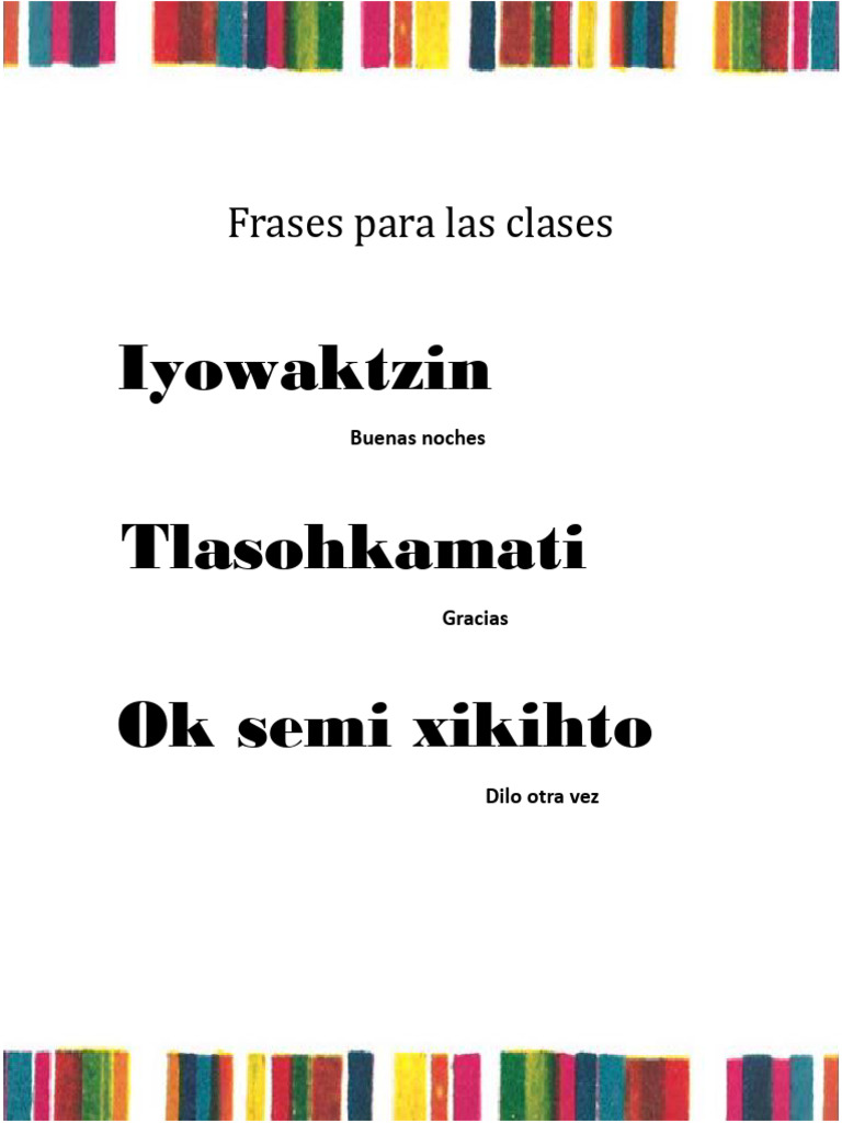 Frases y adjetivos para clases | PDF