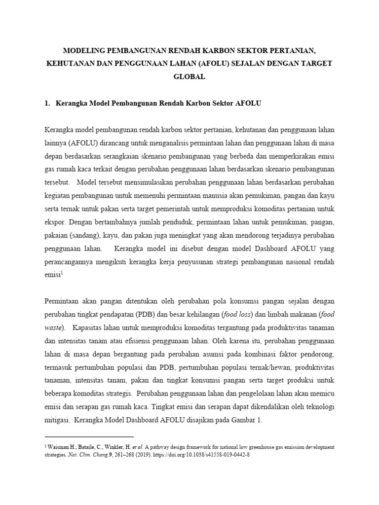 Model Dashboard AFOLU untuk Emisi Karbon | PDF
