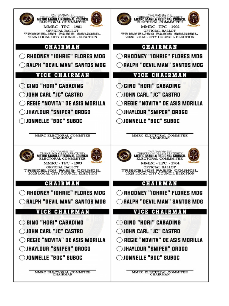 Final Prinitng Front Ballot | PDF