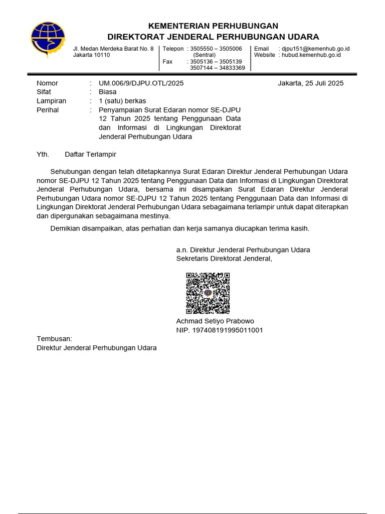 Surat Penyampain SE Dirjen | PDF