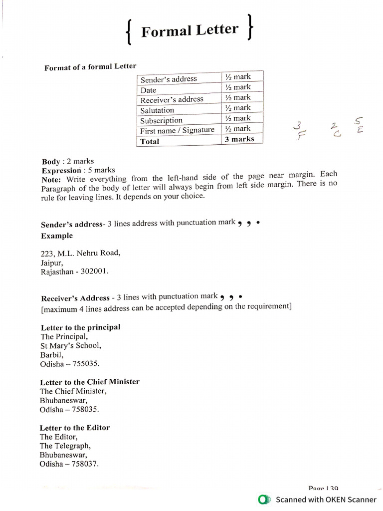 Formal Letter Notes With Samples | PDF