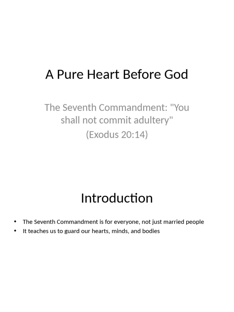 Purity and the Seventh Commandment | PDF