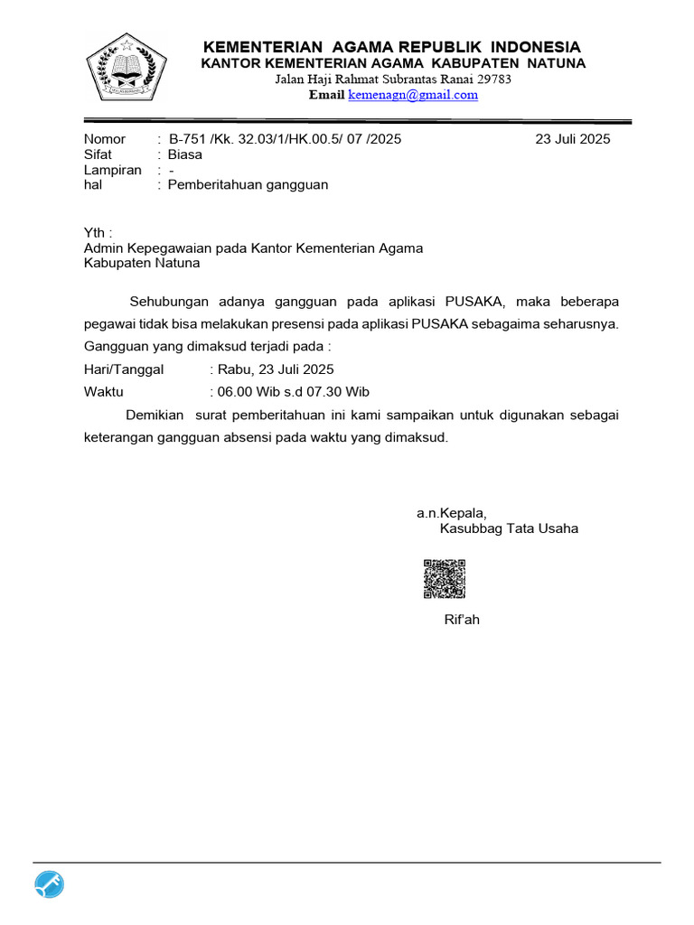 Absen Error 23 Juli 2025 Pagi | PDF