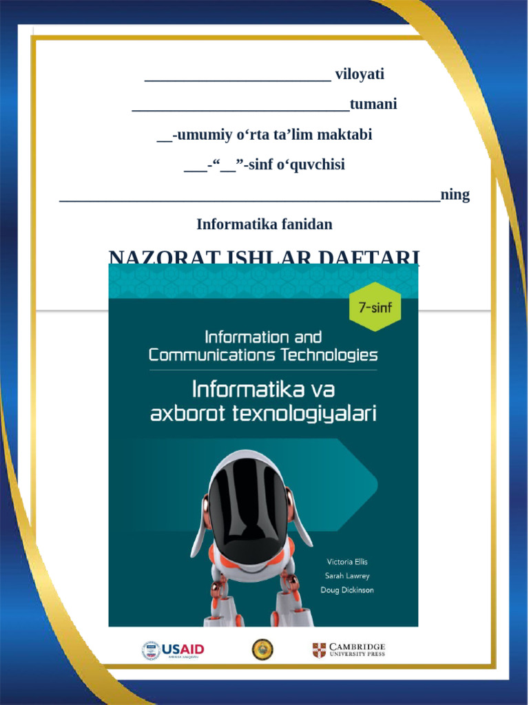 7-Sinf Informatika Test Yillik Admin | PDF