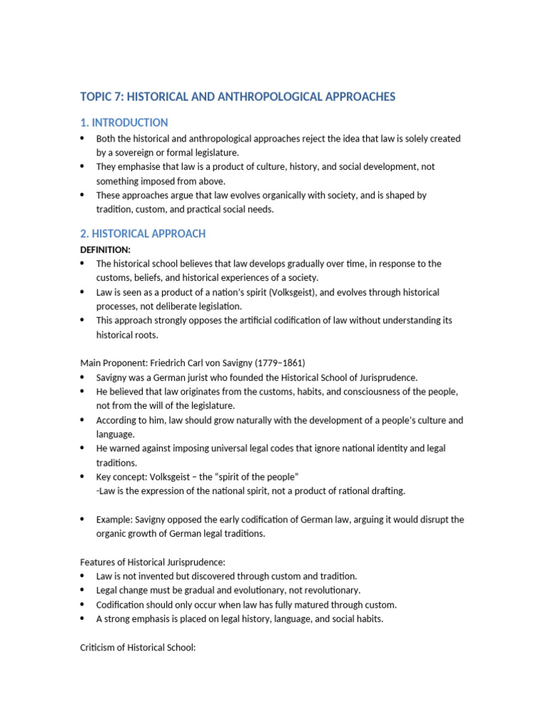 Topic 7 - Historical and Anthropological Approaches | PDF ...