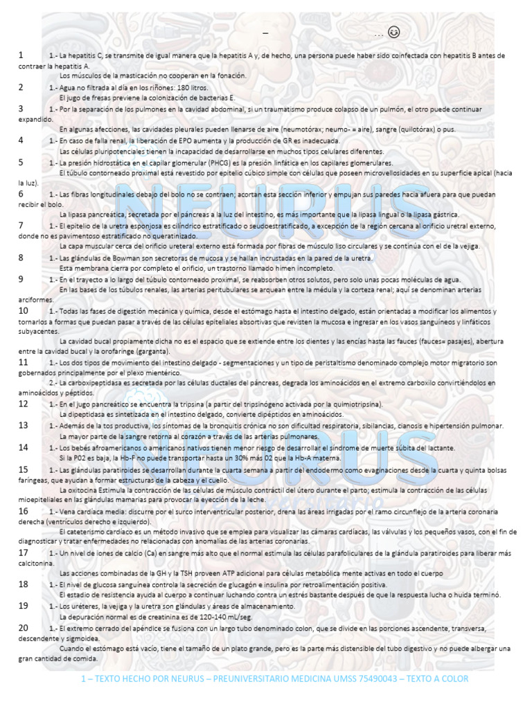 500 Preguntas Reales | PDF | Riñón | Estómago