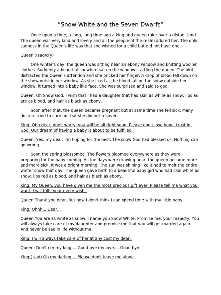 Snow White and The Seven Dwarfs (Mirror) | PDF | Snow White | Dwarf ...