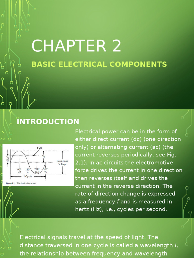CHAPTER 2 - Basic Electrical Components | PDF | Resistor | Voltage