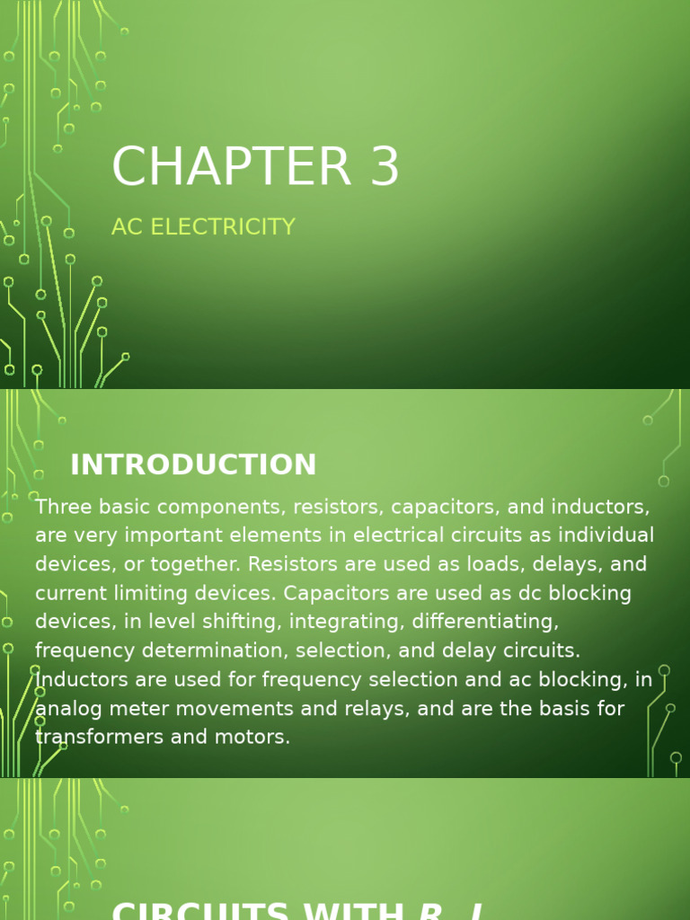 CHAPTER 3 - AC Electricity | PDF | Voltage | Capacitor