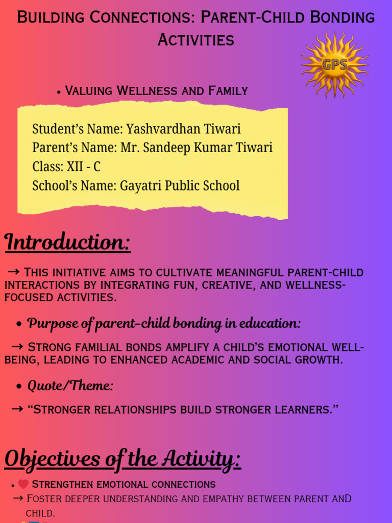 Building Connections: Parent-Child Bonding Activities: Valuing Wellness ...