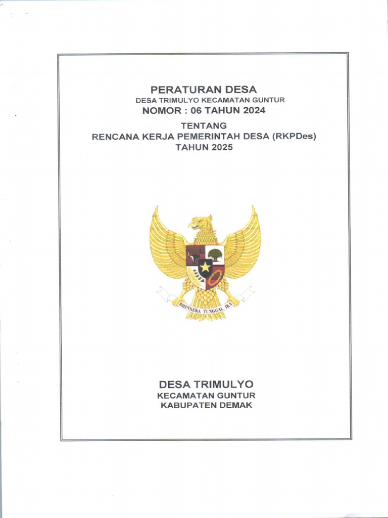 Rkpdes Tahun 2025 | PDF