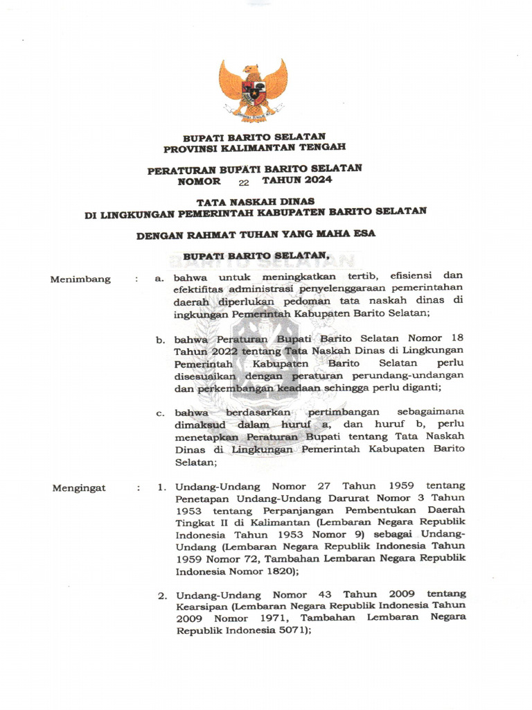 Perbup Nomor 22 Tahun 2024 | PDF