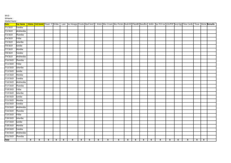 Sr Sheet Pdf