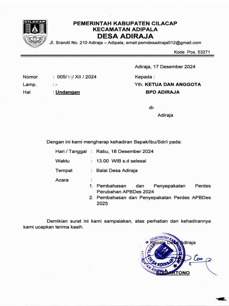 Undangan BPD | PDF