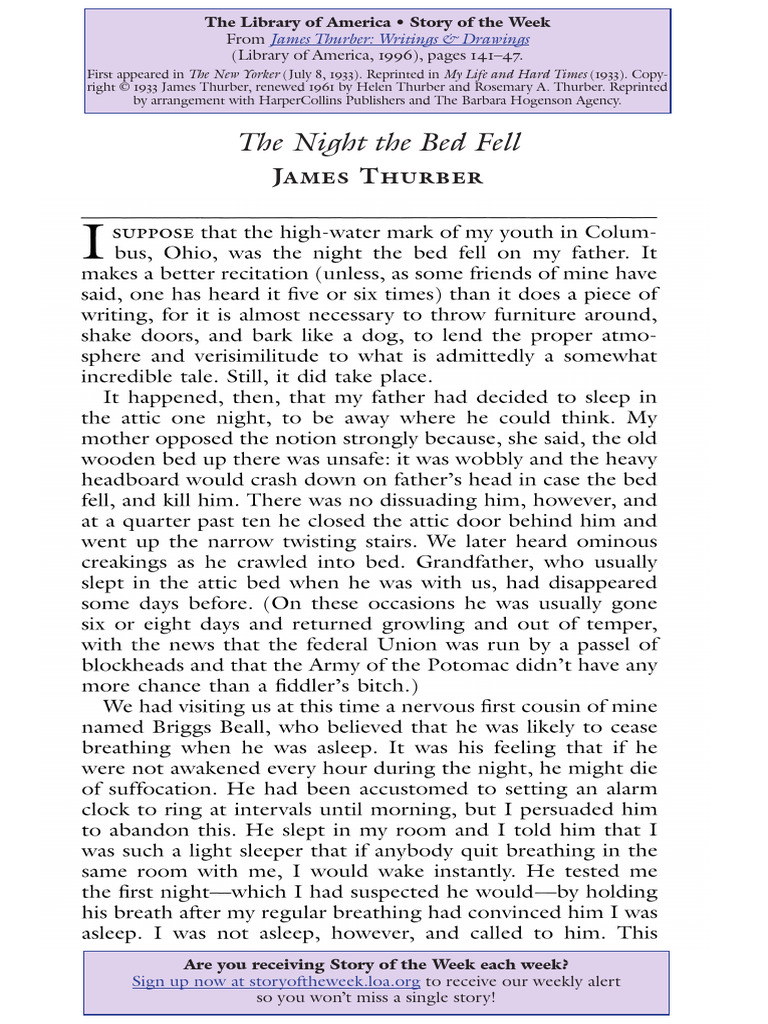 Thurber Bed Fell | PDF