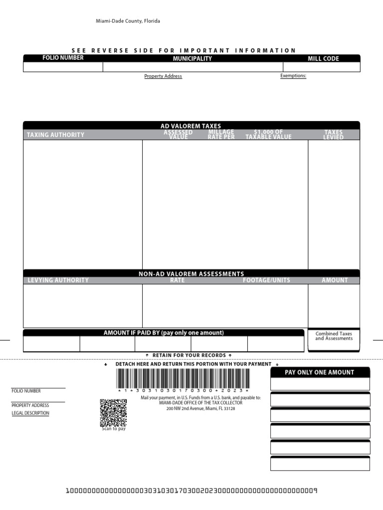 2023 Miami-Dade Property Tax Notice | PDF | Miami Dade County ...