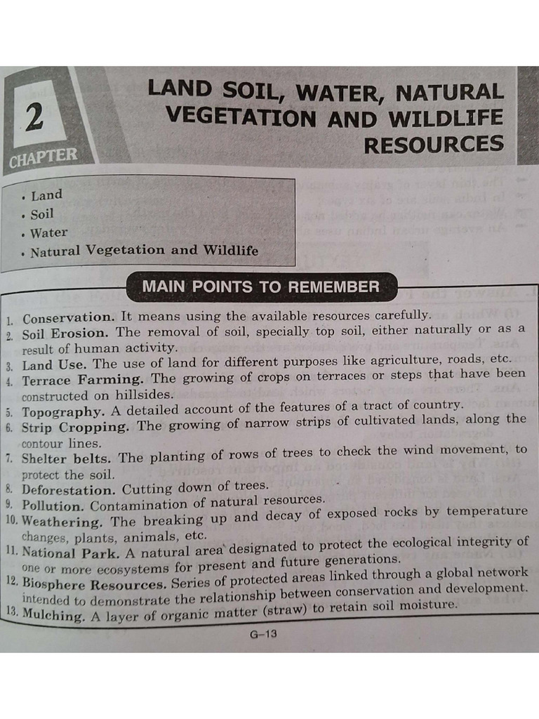 Geography Chapter 2 Land, Soil, Water, Natural Vegetation | PDF