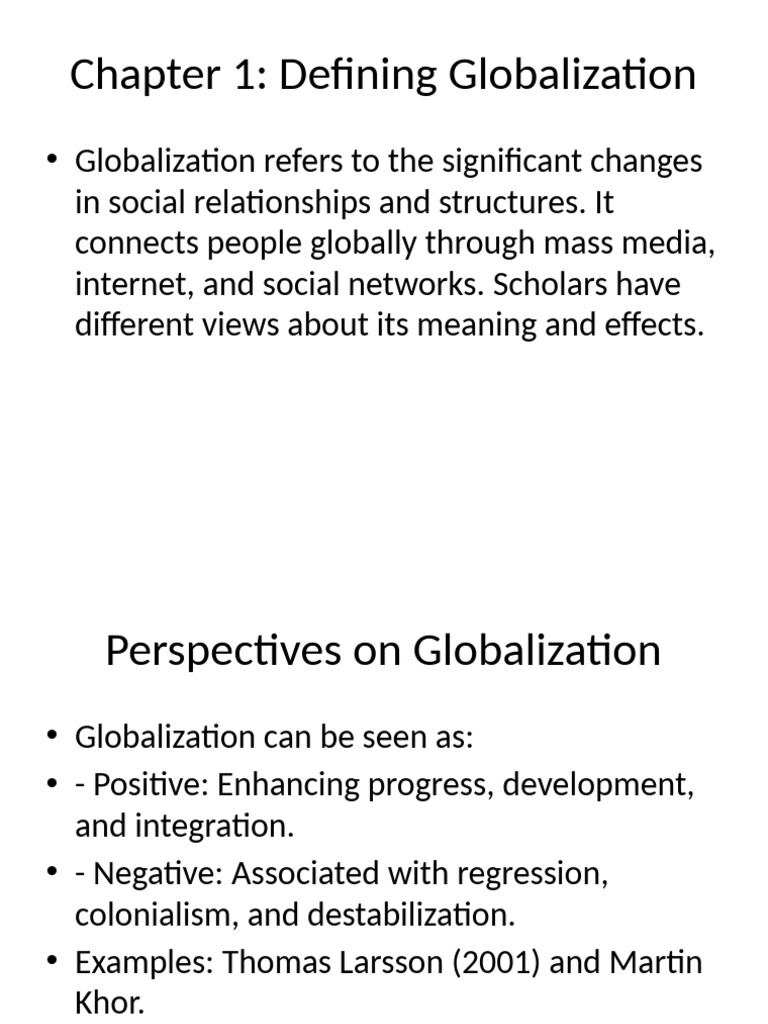 Defining Globalization Summary Presentation | PDF