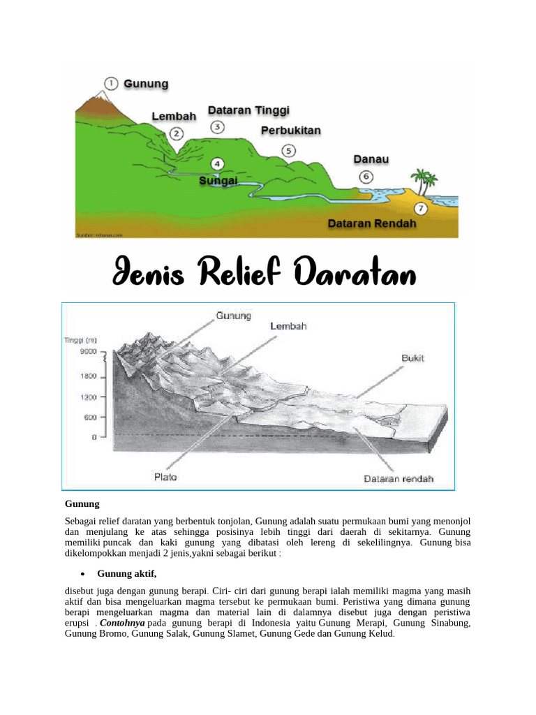 Jenis-Jenis Relief Daratan dan Lautan | PDF
