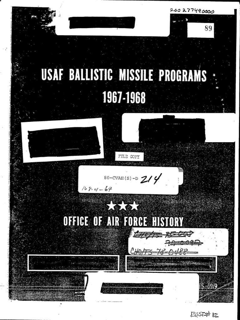 USAF Ballistic Missiles 1967-1968 | PDF