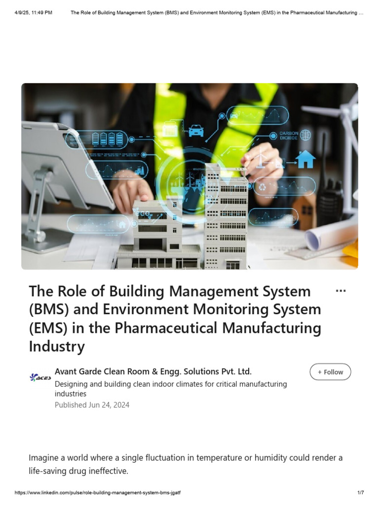 The Role of Building Management System (BMS) and Environment Monitoring System (EMS) in The ...