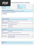 Development Plan Template Adapted From CIPD | PDF | Career & Growth ...