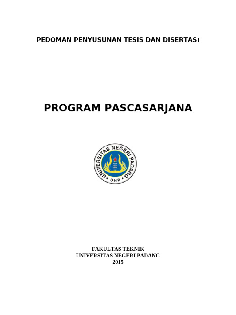 Cover Pedoman Penyusunan Dan Disertasi | PDF