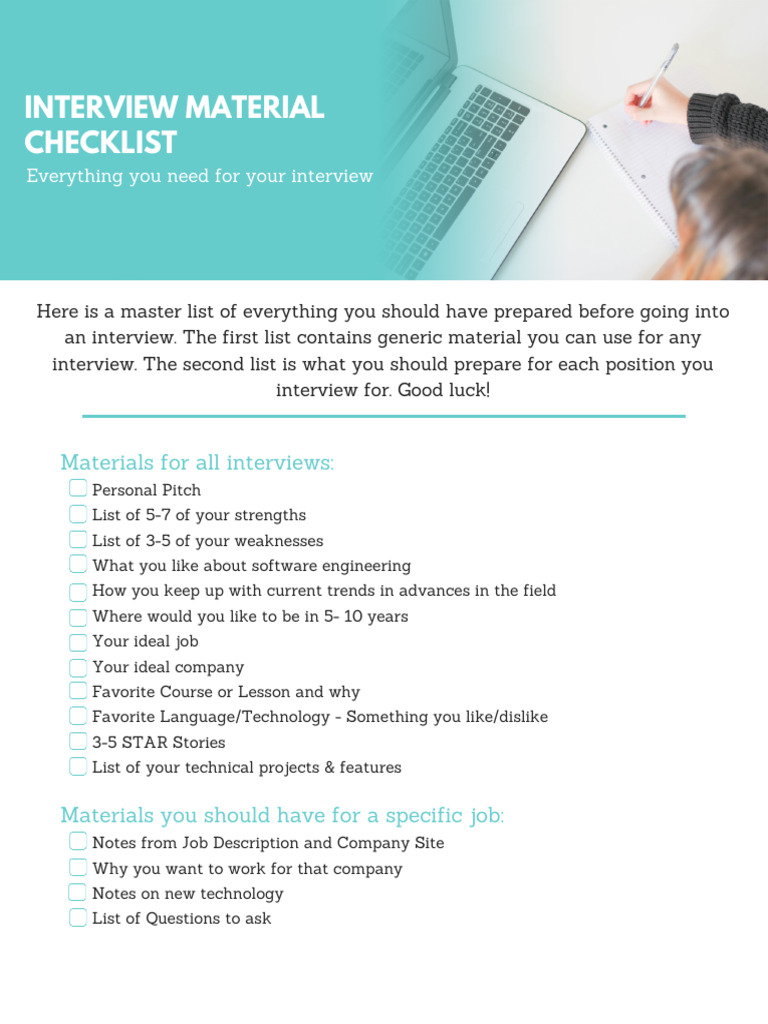 Essential Interview Preparation Checklist | PDF