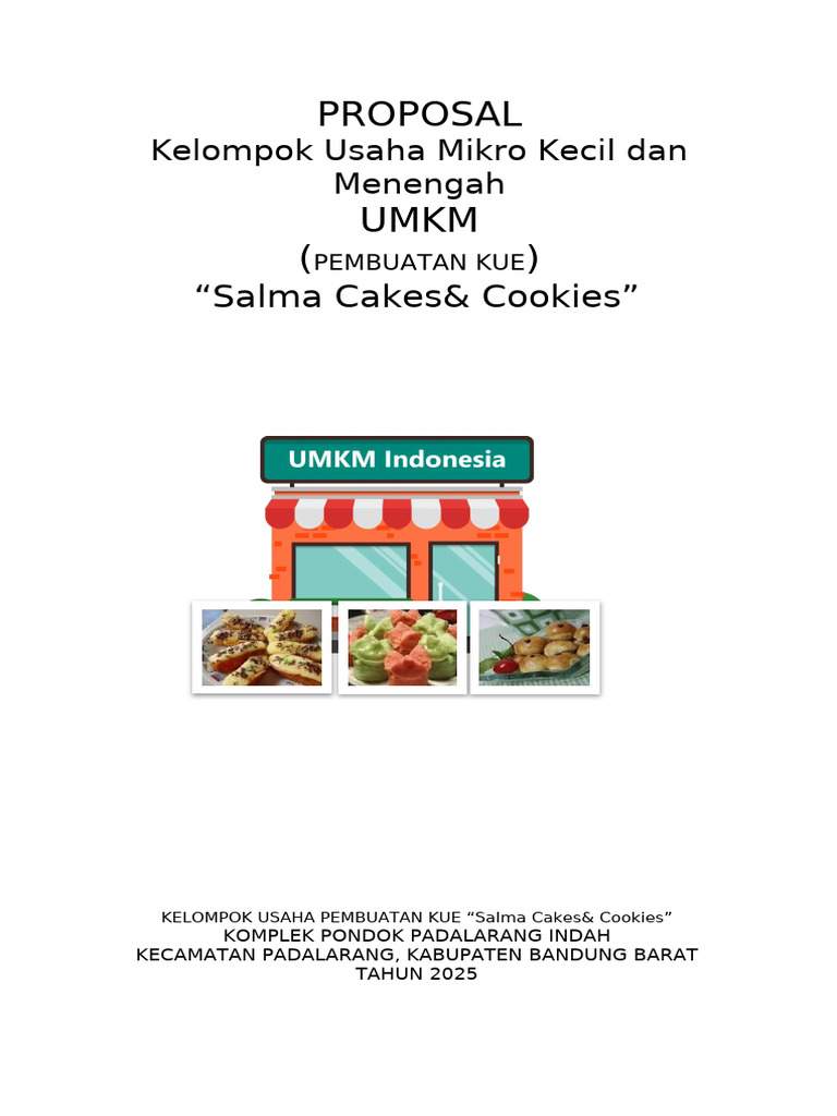 Proposal Modal Usaha Salma Cakes & Cookies | PDF