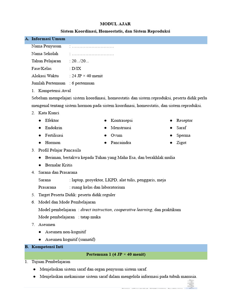 Modul Ajar Bab 1 | PDF