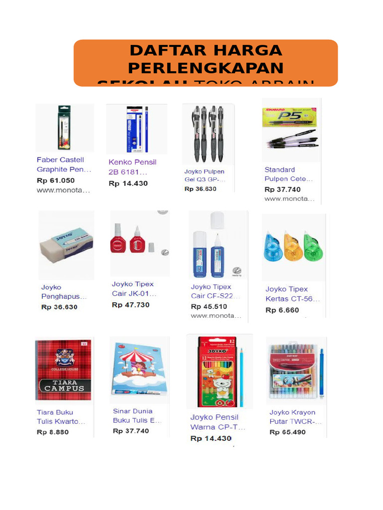Nilai Bilangan Menu Dan Harga Sekolah | PDF
