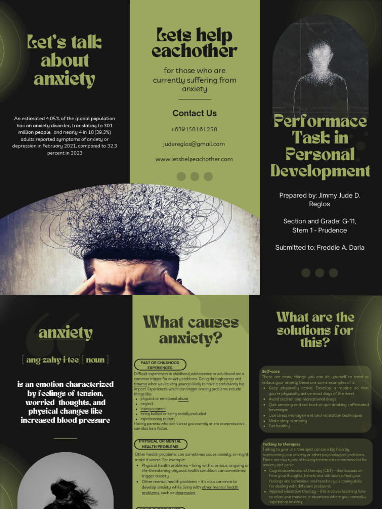 Anxiety Brochure Final Output | PDF | Anxiety | Anxiety Disorder