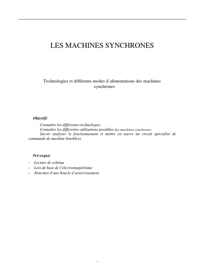 Machine Synchrone | PDF | Puissance (physique) | Équipements électriques