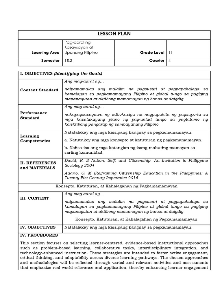 Lesson Plan Group 4 | PDF