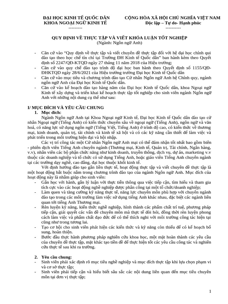 K Hè - 2025 Qui - Dinh - Thuc - Tap - Khoa - NNKT - DHKTQD - Sinhvien | PDF